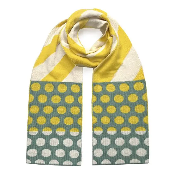 INGMARSON Stripes & Circles Wool & Cashmere Scarf - Yellow