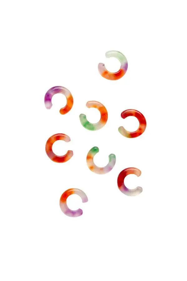 SEREE Abby Single Jade Cuff Earring - Orange