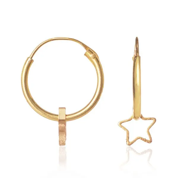C.J.M Star Hoop Earrings - Gold