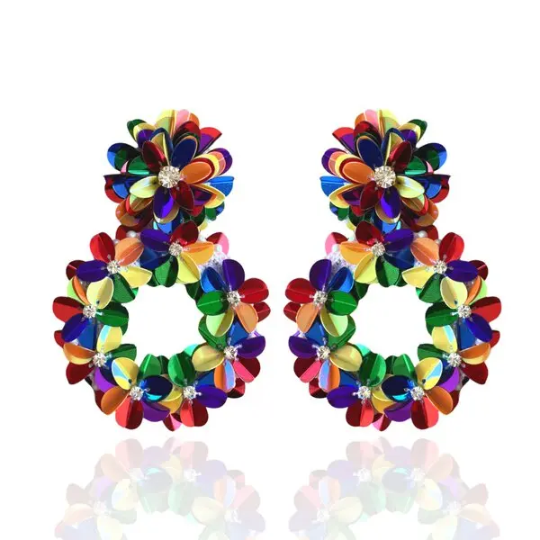 PINAR OZEVLAT Rainbow Yasmine Hoop Earrings - Yellow