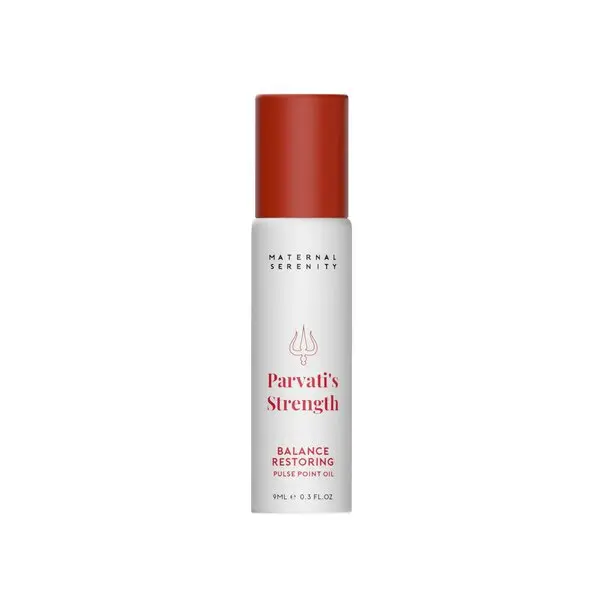 MATERNAL SERENITY Red / White Parvati's Strength, Balance Restoring Pulse Point Roller - Red/white
