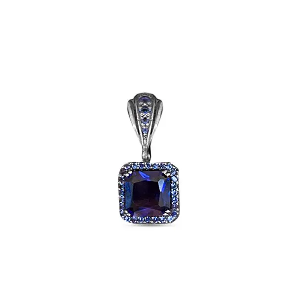SALLY SKOUFIS Rebel Pendant Sapphire In Premium Black Rhodium - Black/blue