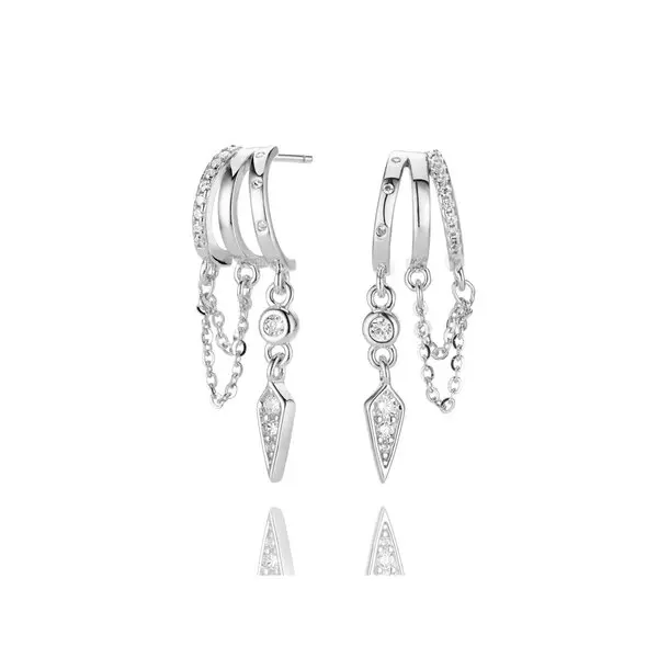 AARIA LONDON Palma Charm Earrings - Silver