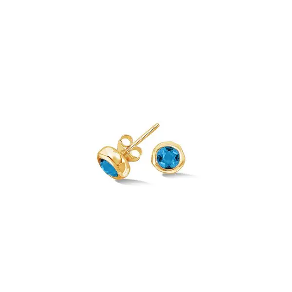 DOWER & HALL Dewdrop Stud Earrings In Gold Vermeil - Gold/blue