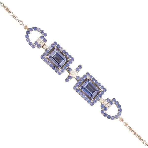 JUVETTI  18k White Gold Vermeil Sapphire And Diamond Bracelet - Blue/white