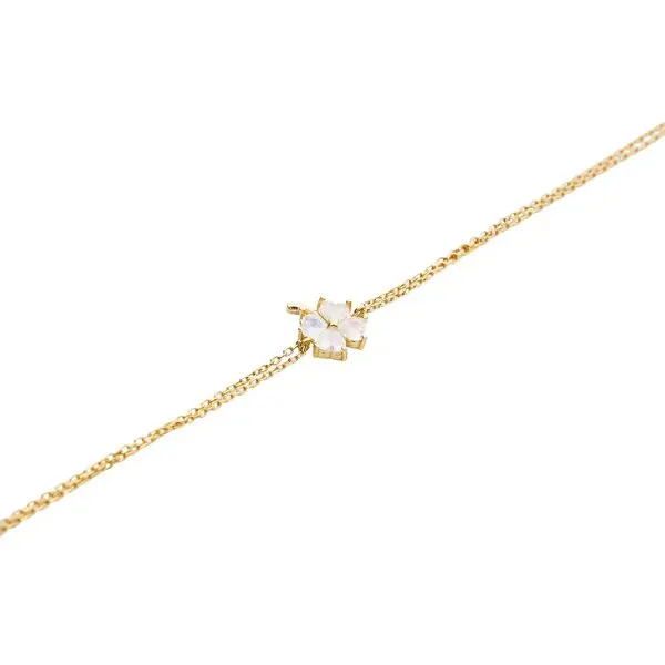 SPERO LONDON Sterling Silver Clover Chain Bracelet - Gold