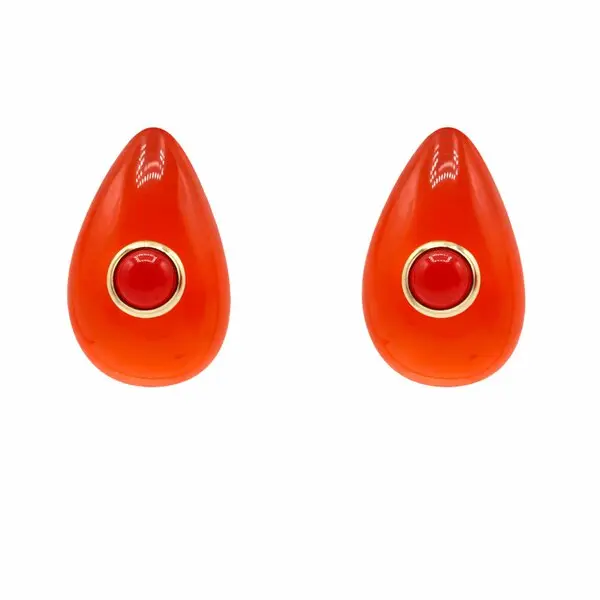 MICHAEL NASH JEWELRY Rosamund Resin Pierced Earrings - Orange