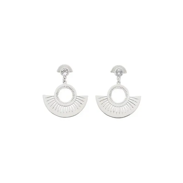 ZOË & MORGAN Silver Aquamarine Drop Earrings - Silver/blue