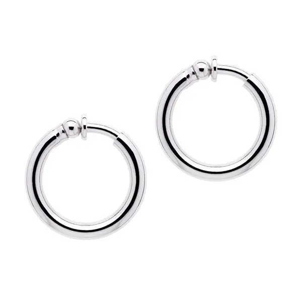 EMMA HOLLAND JEWELLERY Platinum Plated Hoop Clip On Earrings - Silver