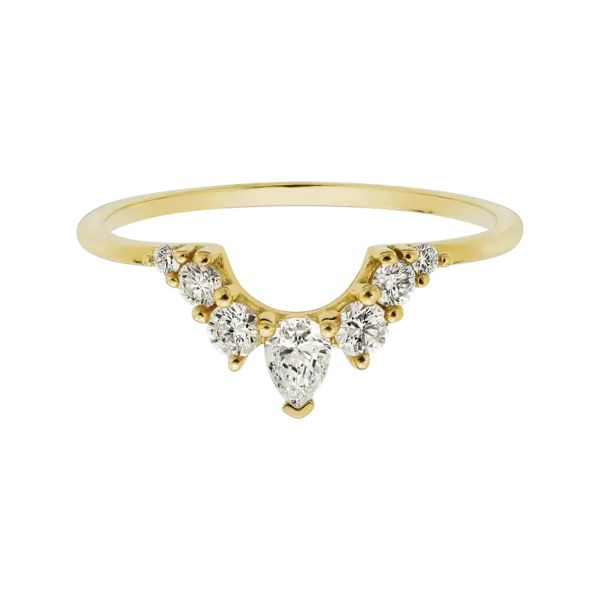 LA KAISER Solid Diamond Arc Ring