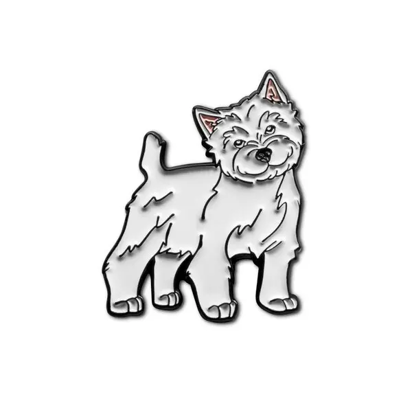MAKE HEADS TURN Westie Dog Enamel Pin - White/black