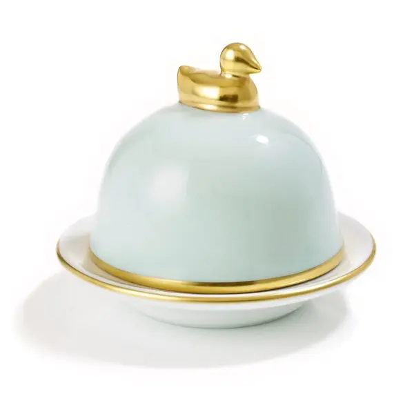 ELISKÁ Butter Dish With Canard Celadon - Green