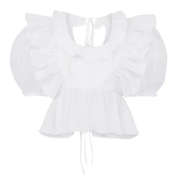 LISA THE LABEL Romanticism Reborn Plumsy Top - White