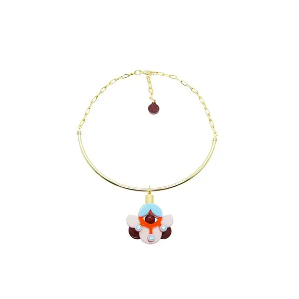 GISSA BICALHO Petunia Acrylic Choker Necklace - Pink