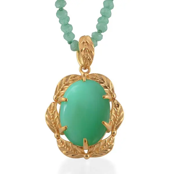 EMMA CHAPMAN JEWELS Tashi Chrysoprase Pendant Necklace - Green