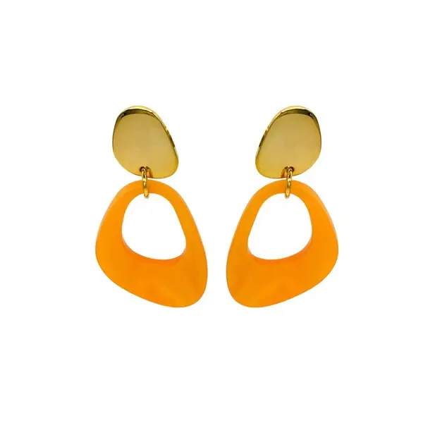 TOOLALLY Pebble Drop Earrings - Orange