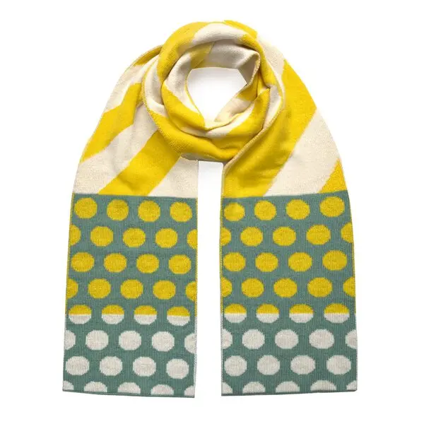 INGMARSON Stripes & Circles Wool & Cashmere Scarf - Yellow