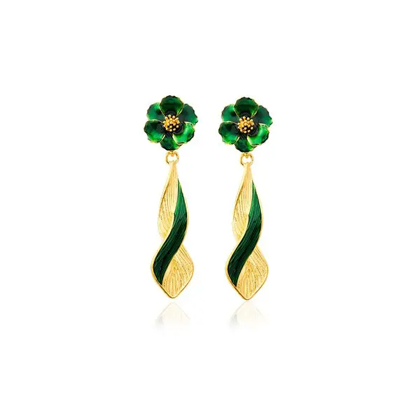 MILOU JEWELRY Infinity Drop Earrings - Green