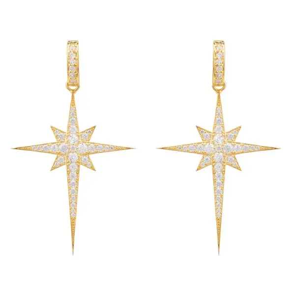 LATELITA North Star Burst Drop Earrings - Gold