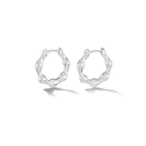 DOWER & HALL Waterfall Huggie Hoop Earrings - Silver