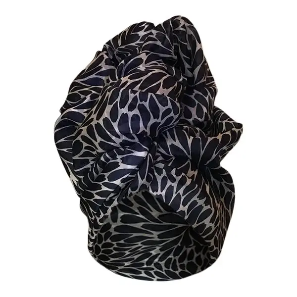 ROMER MILLINERY Floral Silk Organza Twisturban - White/blue