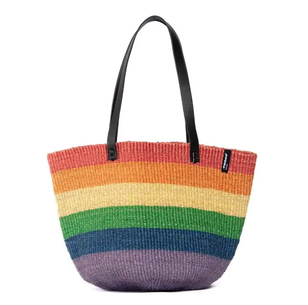 MIFUKO Majani Shopper Basket With Leather Handles