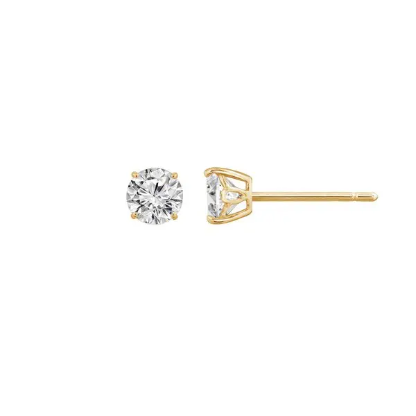 KIERA Lab-grown Diamond Solitaire Stud Earrings - Yellow
