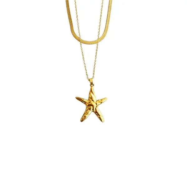 MAISON DE GALA Starfish Pendant Necklace - Gold