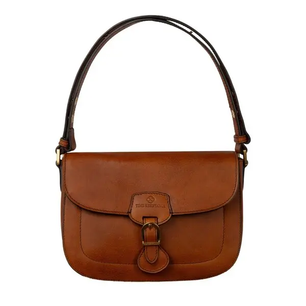 TIME RESISTANCE Leather Saddle Bag Romola - Brown