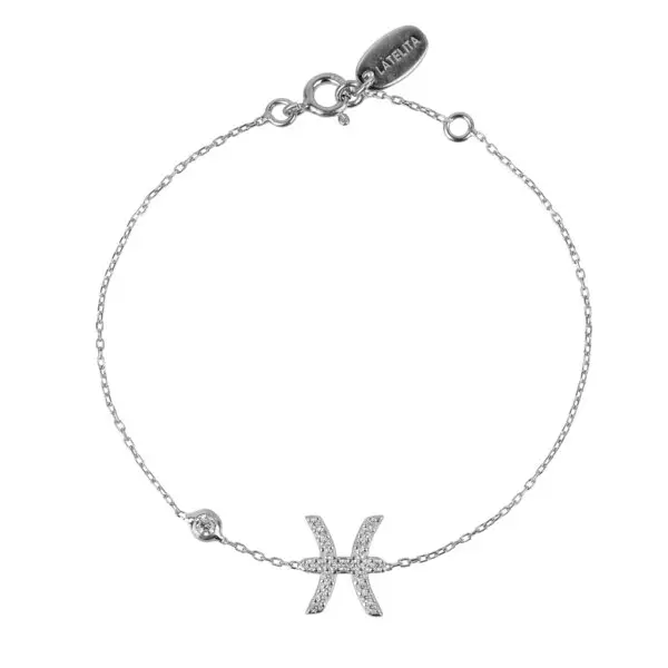 LATELITA Zodiac Horoscope Star Sign Pisces Bracelet - White/silver
