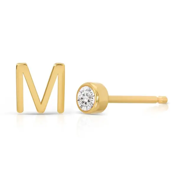 Maya Brenner Designs Monogram Earring Set - Gold
