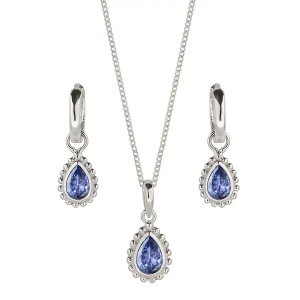 CHARLOTTE'S WEB JEWELLERY Silver Tanzanite Sterling Silver Necklace And Earring Set - Silver/purple
