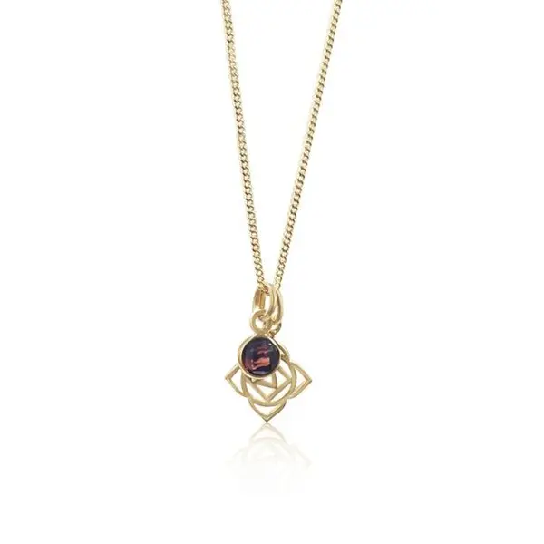 THE JEWELLERY STORE LONDON Gold Vermeil Garnet Root Chakra Charm Necklace - Gold/red