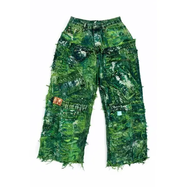 ZASTASTUDIO Wearable Ruins Shredded Wide Leg Pants