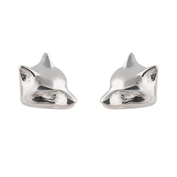 LILY CHARMED Sterling Fox Stud Earrings - Silver