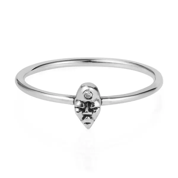 LEE RENEE Tiny Voodoo Erzulie Diamond Ring - Silver