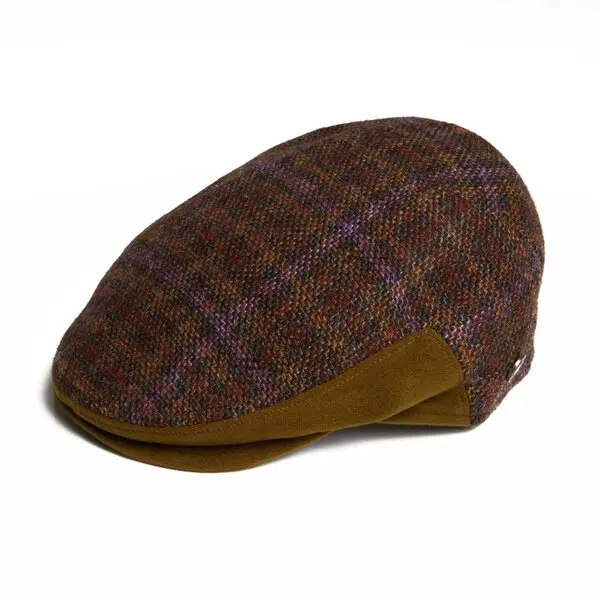 DASMARCA HATS Edgar Italian Tweed Wool Flat Cap - Purple
