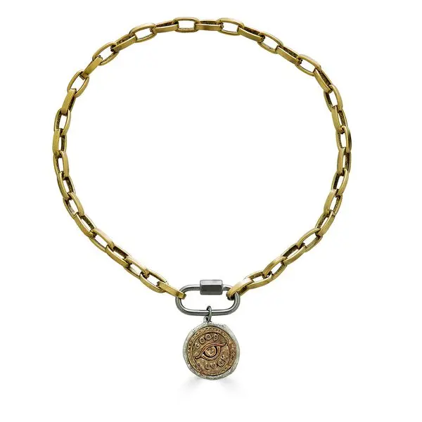 LONI PAUL JEWELRY Mixed Metal Coin Pendant Necklace - Gold/silver