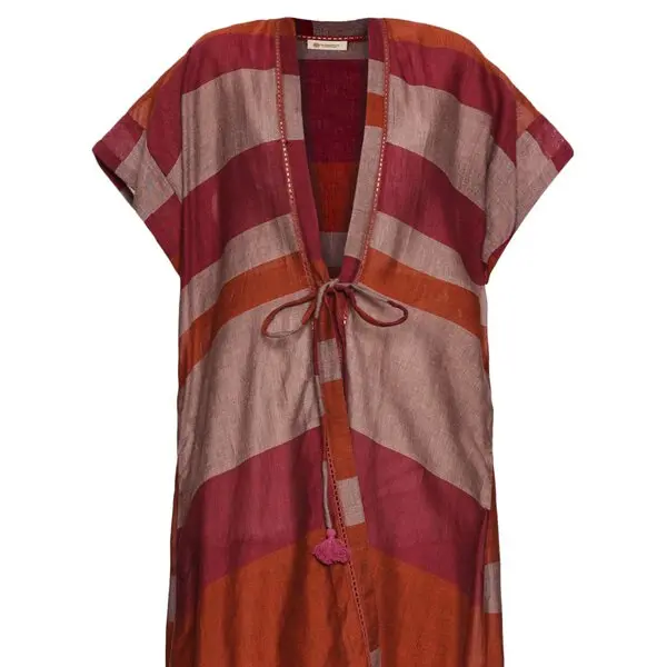 HERITAGEMODA Handwoven Cotton Kimono - Pink