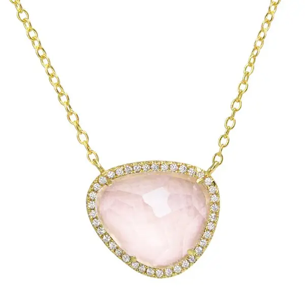 KAMARIA Marina Lab Created Gemstone Necklace - Pink/gold