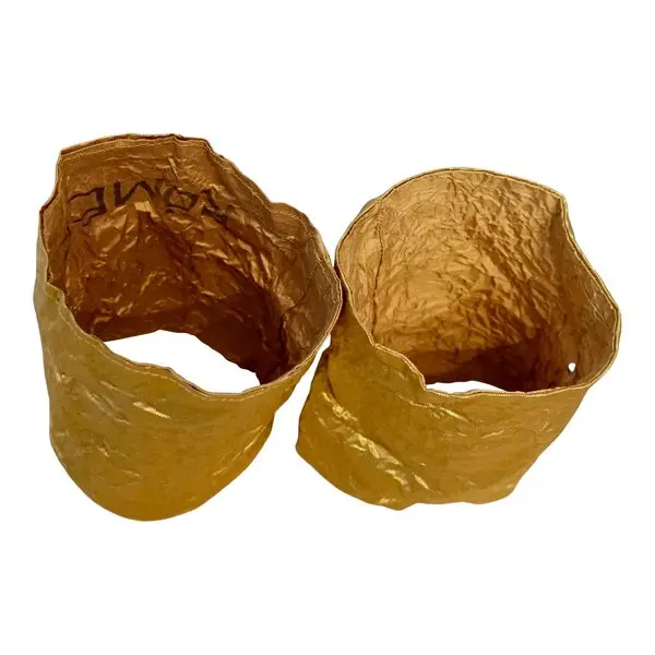 ROMER MILLINERY Sculptural Moldable Silk Cuff Set - Gold