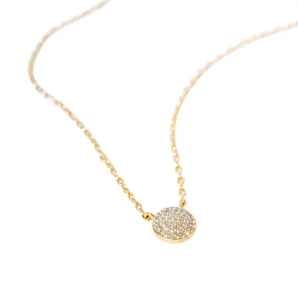 DIAMONBLISS Round Pave Dainty Necklace - Gold
