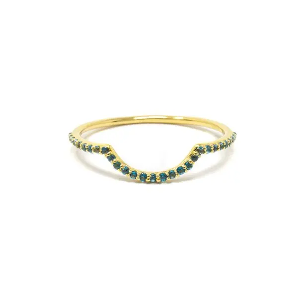 NASI SILVER Ora Topaz Half Eternity Vermeil Ring - Blue