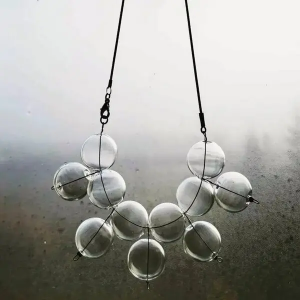 LAURA DAILI Blown Glass Bubbles Necklace - Silver