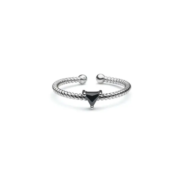 SHABELLA NYC Triangle Adjustable Ring - Black/silver