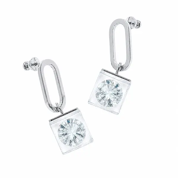 IOSTUDIO Sparkle Zirconia Earrings - Silver