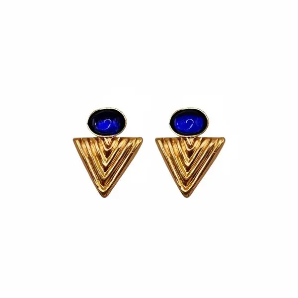 LES REINES Zenith Quartz Gemstone Gold-plated Earrings - Blue