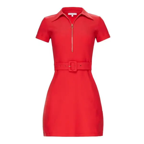 GOLDIE BYRD Short Sleeve Mini Dress - Red