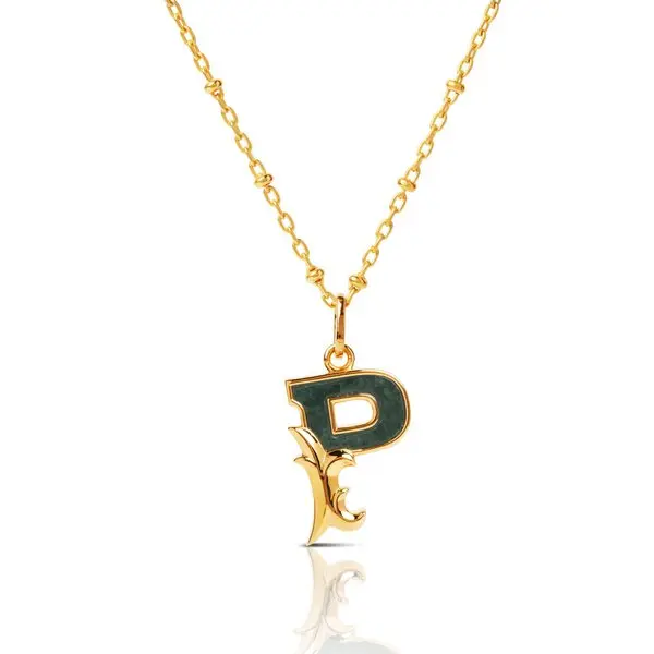 KASUN LONDON Plated Initial Pendant Necklace - Gold