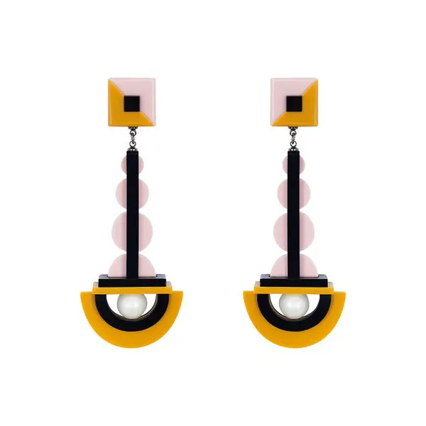 GISSA BICALHO Acrylic Drop Earrings - Yellow
